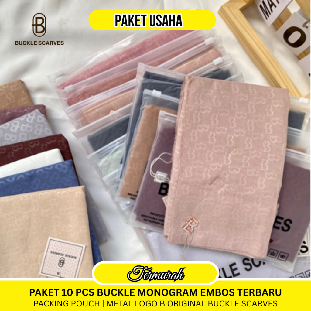 Jual 10 Pcs Hijab Buckle Scarves Monogram Embos Polos Laser Cut | Metal ...
