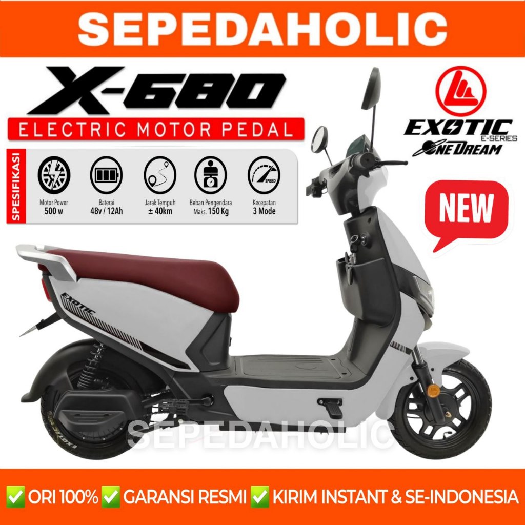 Jual Sepeda Listrik EXOTIC X680 X-680 X 680 BY PACIFIC 500 Watt ...