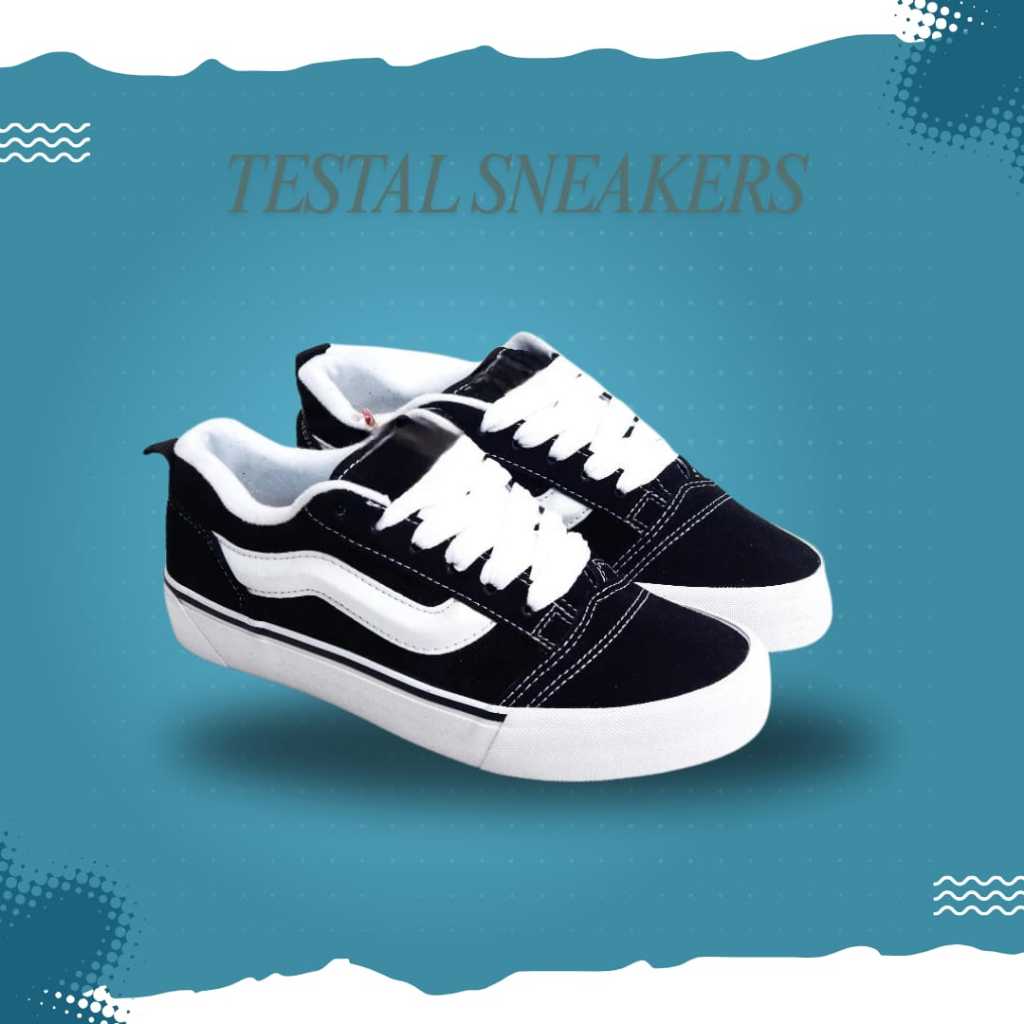 Jual SEPATU SNEAKERS KNU SKOOL PREMIUM TALI GEMUK HITAM PUTIH UNISEX ...