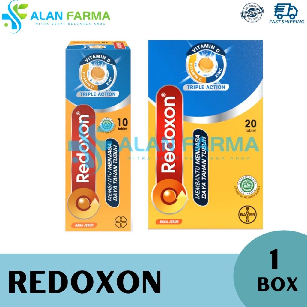 Jual Redoxon Jeruk isi 10 dan 20 Tablet | Redoxon Effervescent isi 10 ...