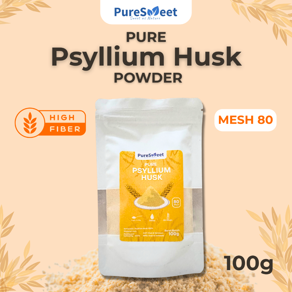 Jual PureSweet Bubuk Psyllium Husk | Psyllium Husk Powder 100g | Shopee ...