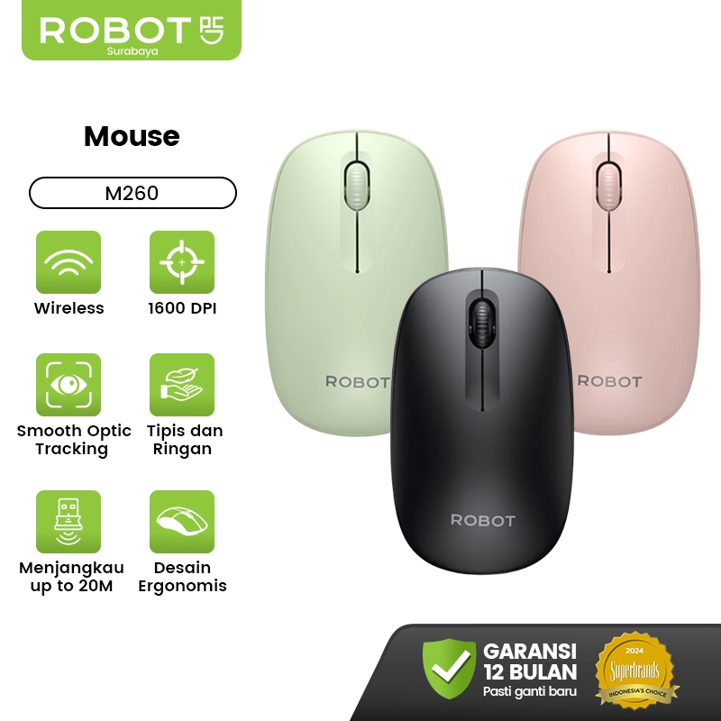 Jual ROBOT Mouse Wireless Laptop Komputer Tanpa Kabel USB 2.4G Optical ...