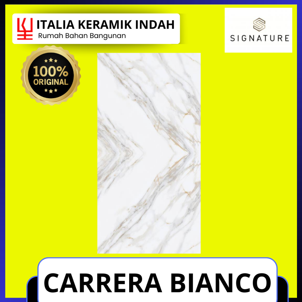 Jual Keramik Dekoratif Dinding/Lantai Signature Carrera Bianco 30x60 KW ...