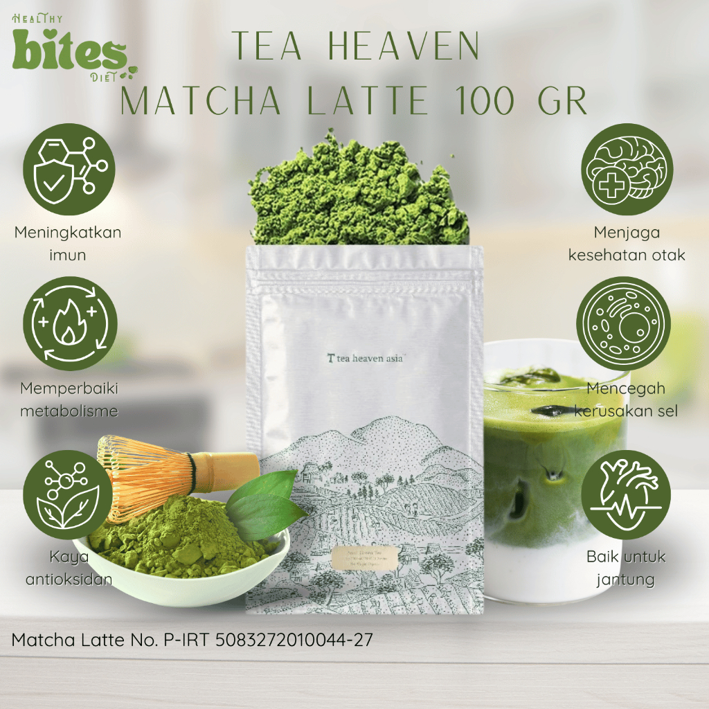 Jual Matcha Latte Jepang 100gr Tea Heaven Japanese Matcha Bubuk Matcha ...