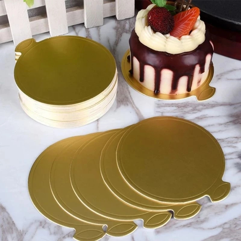 Jual Alas tatakan kue tart mini tiramisu dessert gold bulat diameter 9 ...