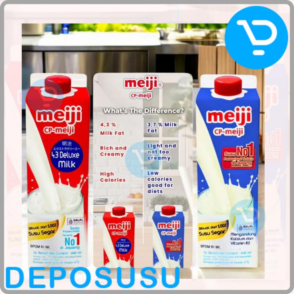 Jual Meiji Pasteurized Fresh Milk Import Japan Deluxe Milk Susu Segar ...