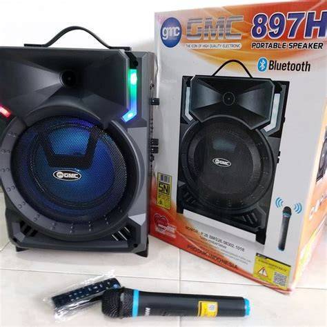 Jual Speaker Portable GMC Bluetooth 897H / 897R Free 1 Mic Wireless ...