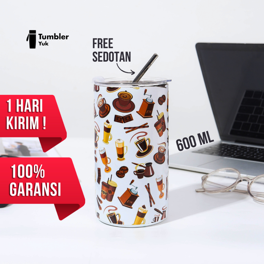 Jual Tumbler Stainless Steel 600ml Print Uv Cangkir Kopi Vacuum Mug Es ...