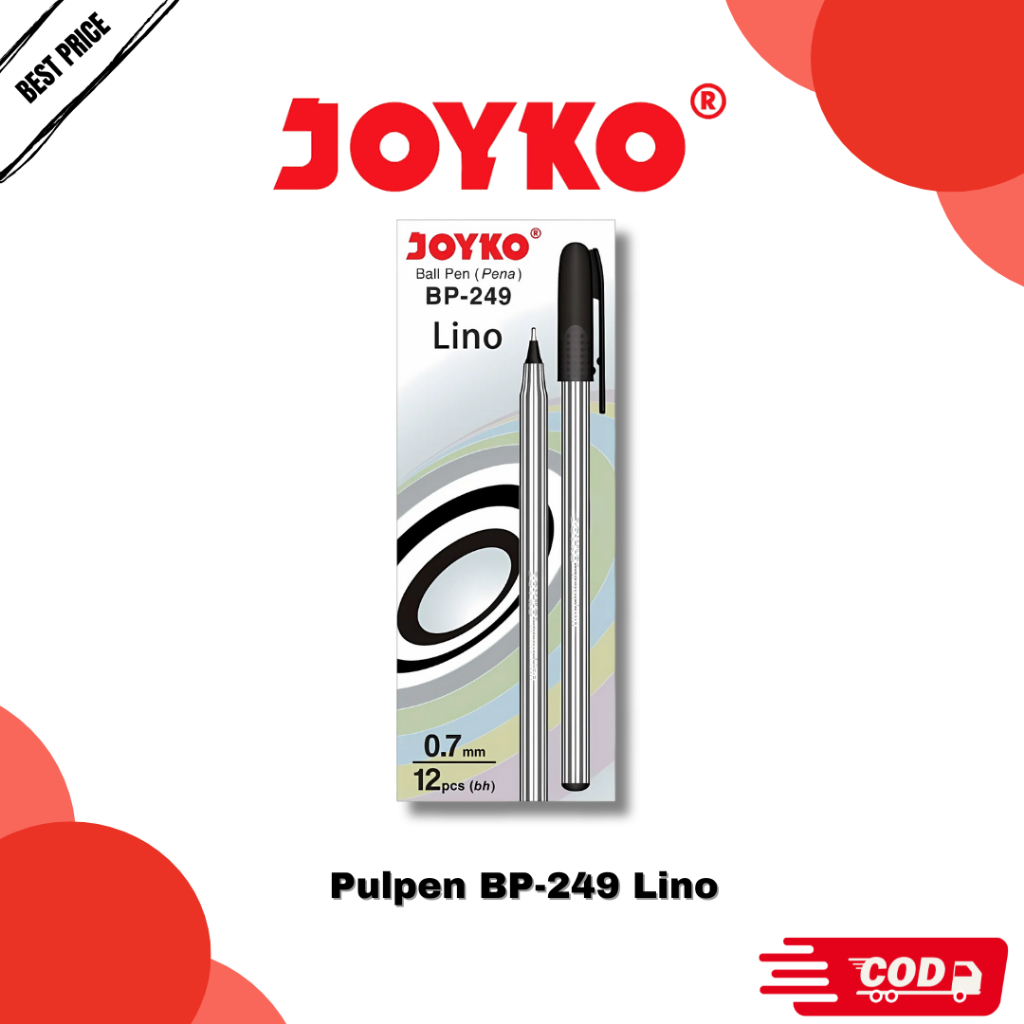 Jual Joyko Ball Pen Pulpen BP-249 Lino Pena Tip 0.7mm 1 Pack Isi 12 Pcs ...