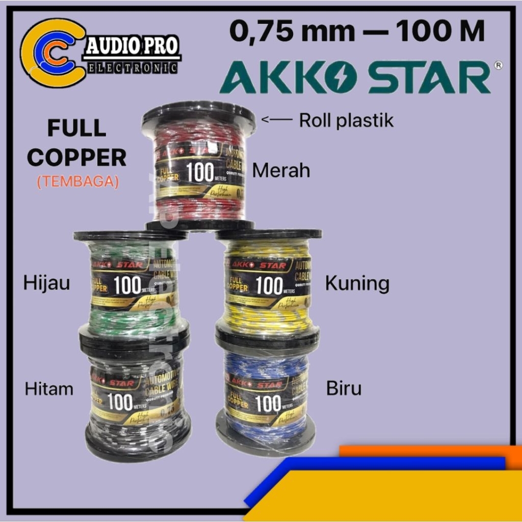 Jual KABEL BINTIK OTOMOTIF CABLE BELANG 0,75MM AKKO STAR FULL TEMBAGA ...