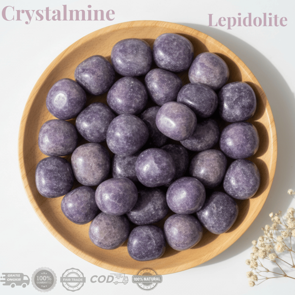 Jual CRYSTALMINE Lepidolite Crystal Tumble / Batu Bahan Kristal Alam ...