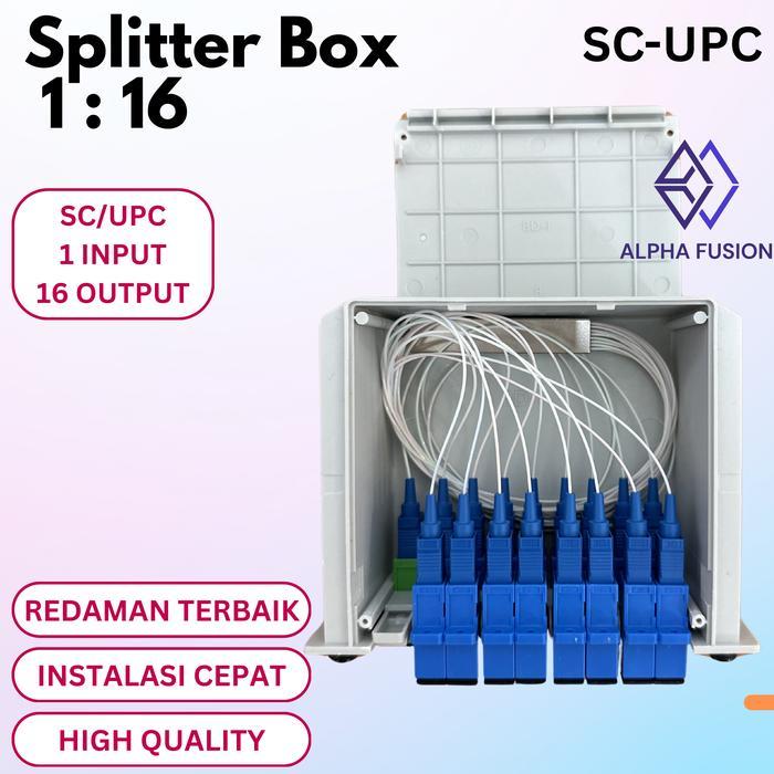 Jual Passive Splitter BOX 1:16 SC UPC Biru Pasif Splitter PLC Box FO ...