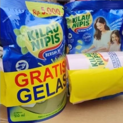 Jual Kilau Nipis Sabun Cuci Piring dan Peralatan Dapur 210 ml Dengan ...
