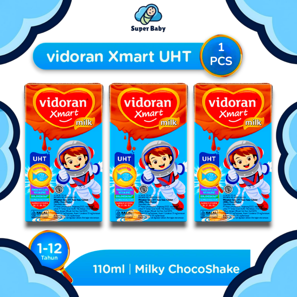 Jual SUSU BALITA ANAK VIDORAN XMART UHT MILK 1-12 TAHUN RASA COKELAT ...