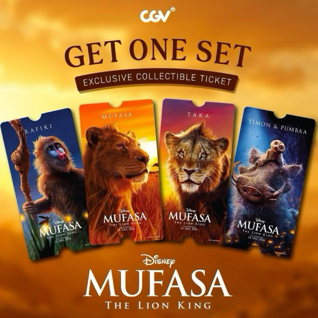 Jual Official Mufasa The Lion King Collectible Ticket, CGV | Shopee ...