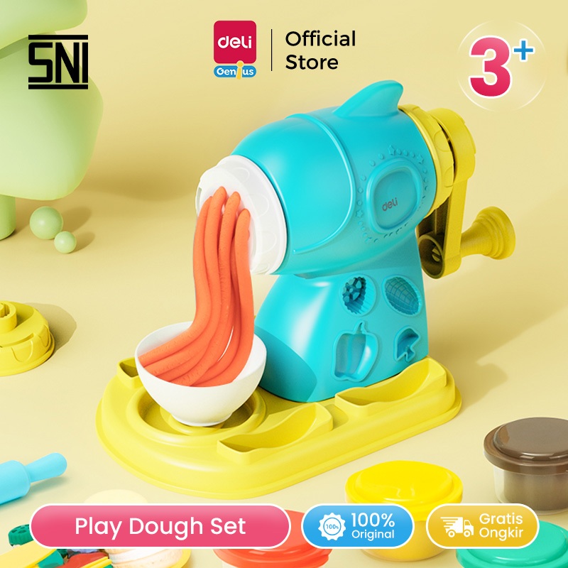 Jual Deli Genius Mainan Playdough Set A Dough Mie Anak / Cetakan ...