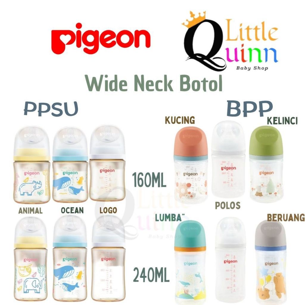 Jual PIGEON Botol Wide Neck PPSU & BPP With Softouch Nipple - Botol ...