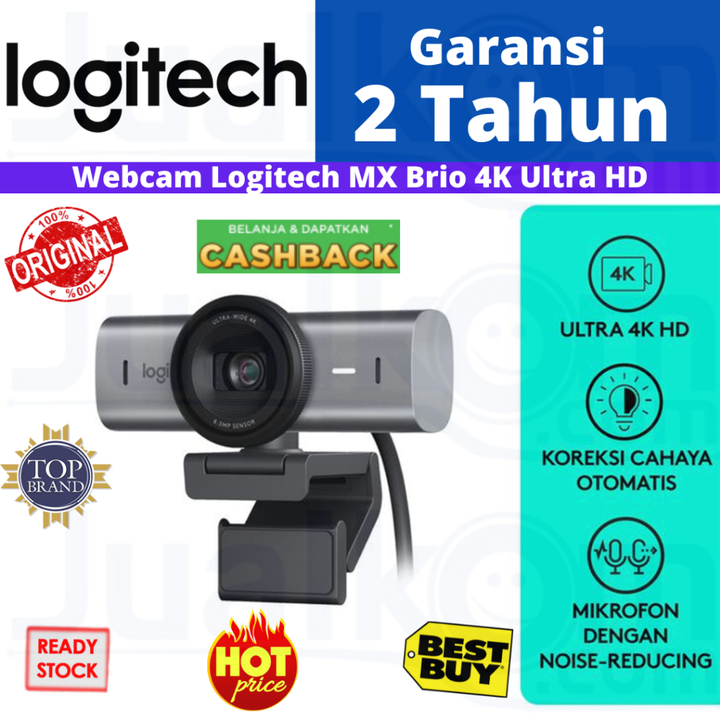 Jual Logitech MX BRIO 4K Ultra HD Webcam 1080p 60 fps Noise Cancelling ...