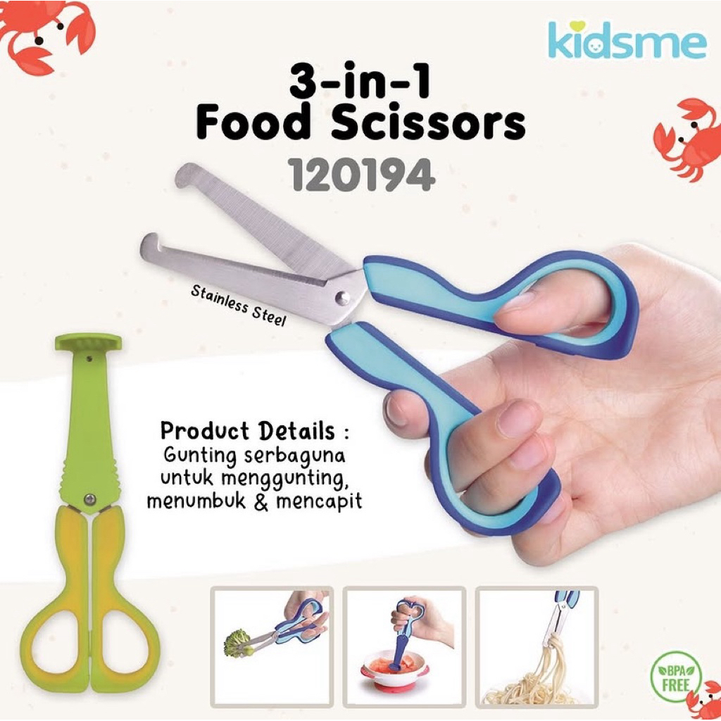 Jual Kidsme 3 in 1Food Scissors - Alat Gunting Makanan | Shopee Indonesia