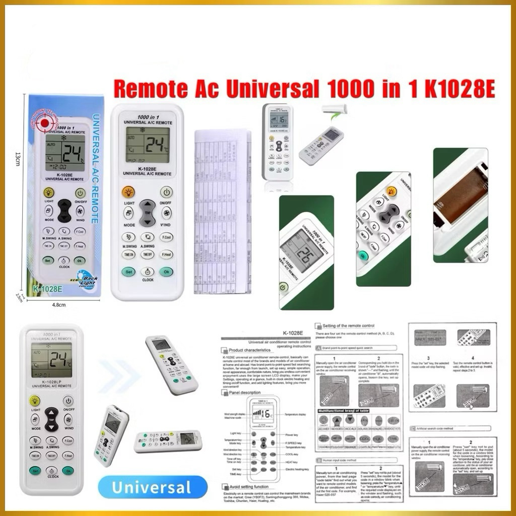 Jual Remote AC Universal 1000 in 1 K1028E Remot Ac Multi Untuk Semua ...