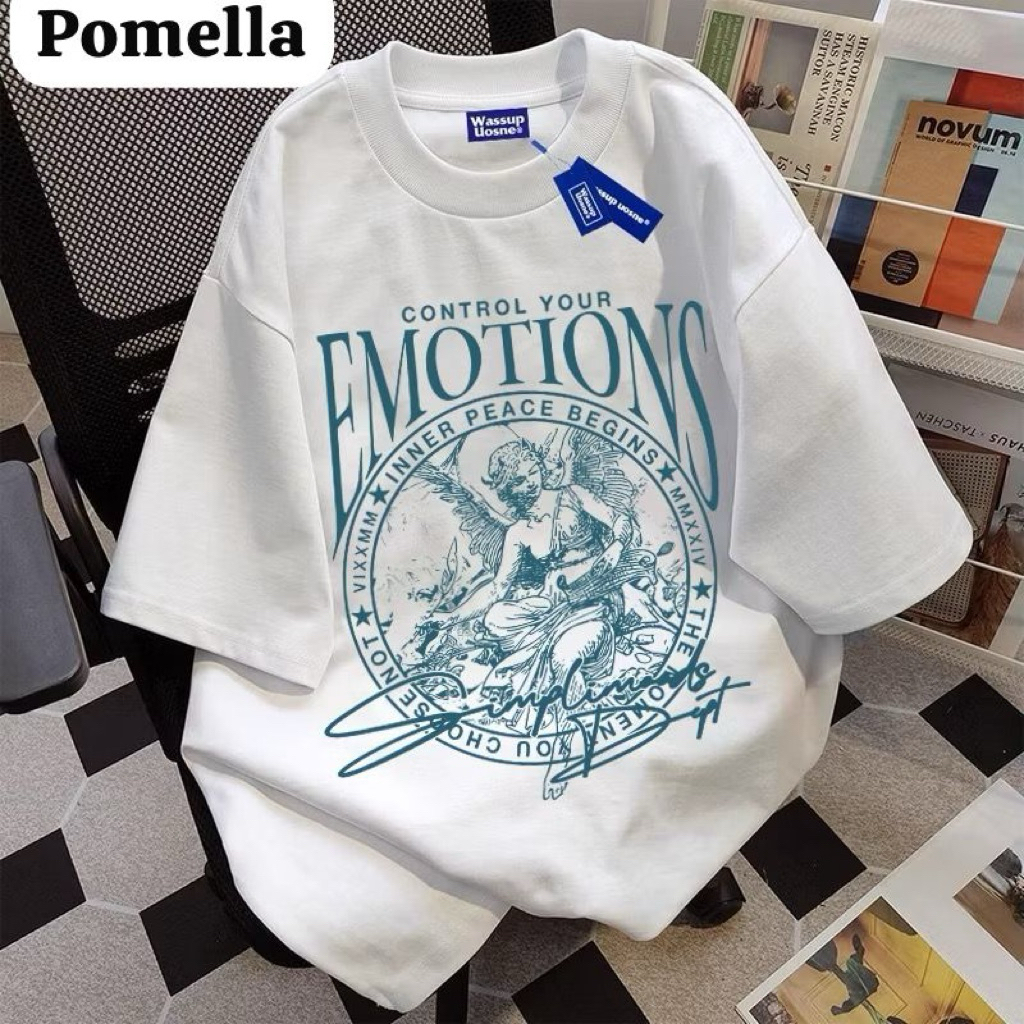 Jual EMOTIONS American retro Style T-shirt Oversize CONTROL YOUR Print ...