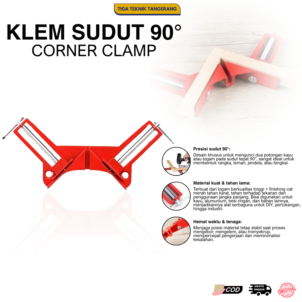 Jual Klemp Sudut Penjepit 90 Derajat Sudut Frame Kayu , Kaca ...
