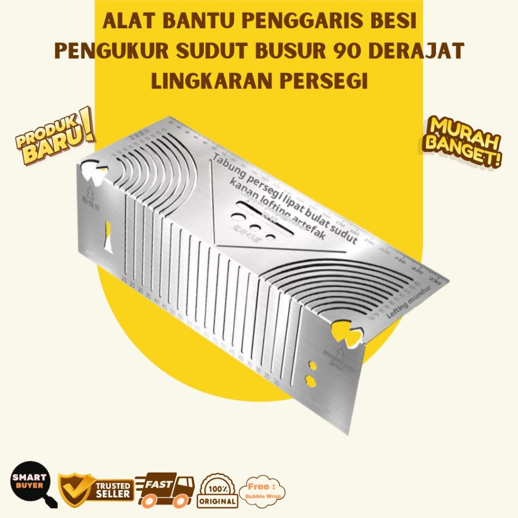 Jual Alat Bantu Penggaris Besi Pengukur Sudut Busur 90 Derajat ...