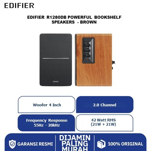 Jual EDIFIER R1280DB POWERFUL BOOKSHELF SPEAKERS - BROWN | Shopee Indonesia