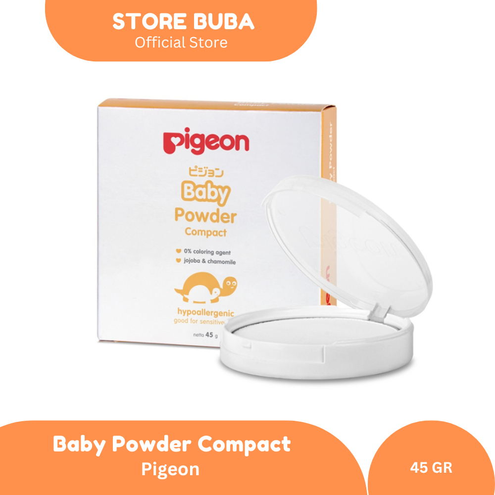 Jual Pigeon Bedak Bayi Baby Powder Compact Refill & Puff 45 Gram ...