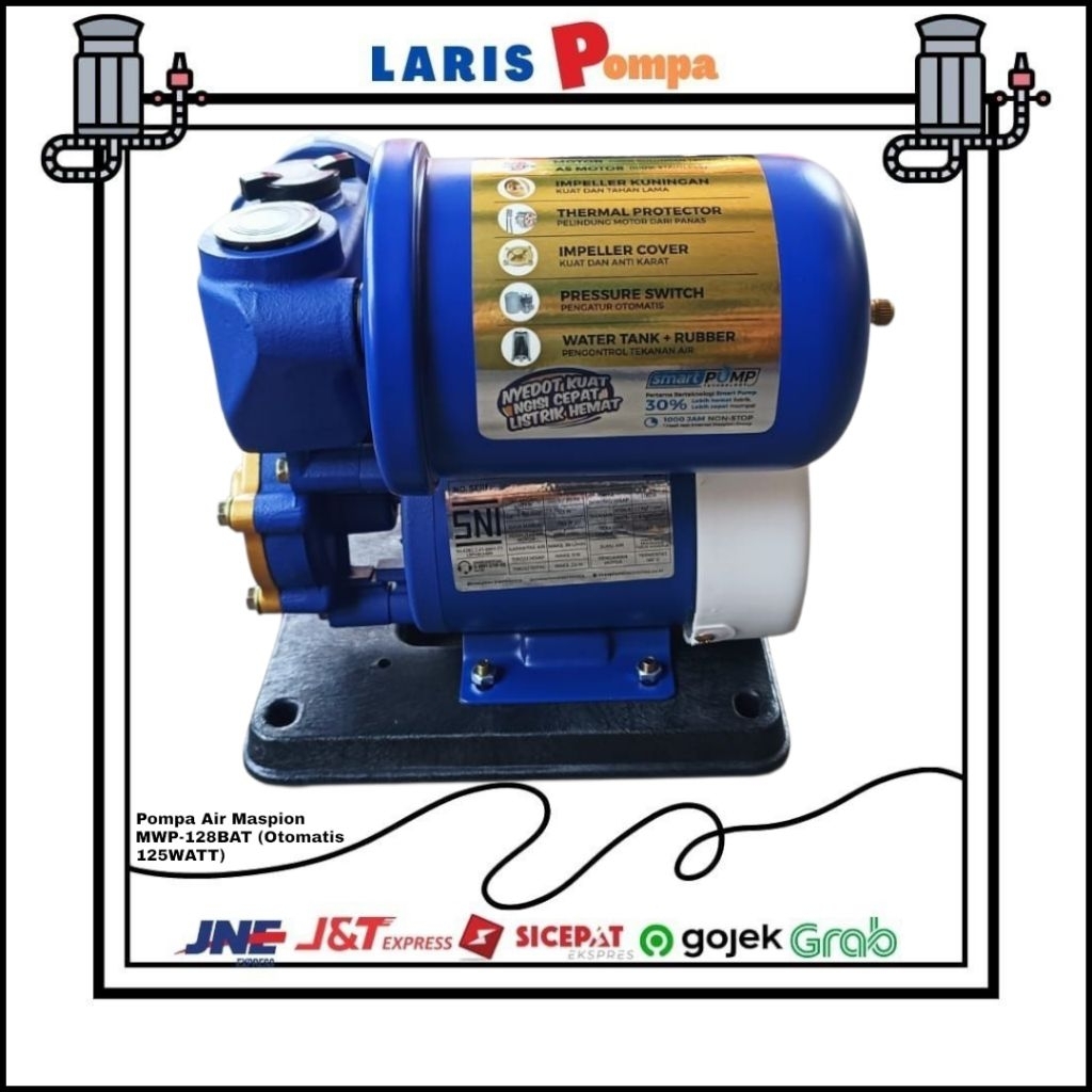 Jual Pompa Air Maspion MWP-128BAT (Otomatis 125WATT) | Shopee Indonesia