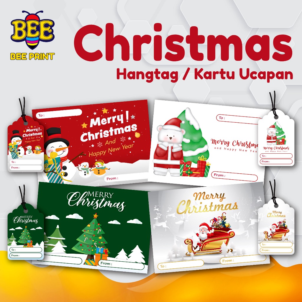 Jual KARTU UCAPAN NATAL MERRY CHRISTMAS / HANGTAG NATAL MERRY CHRISTMAS ...