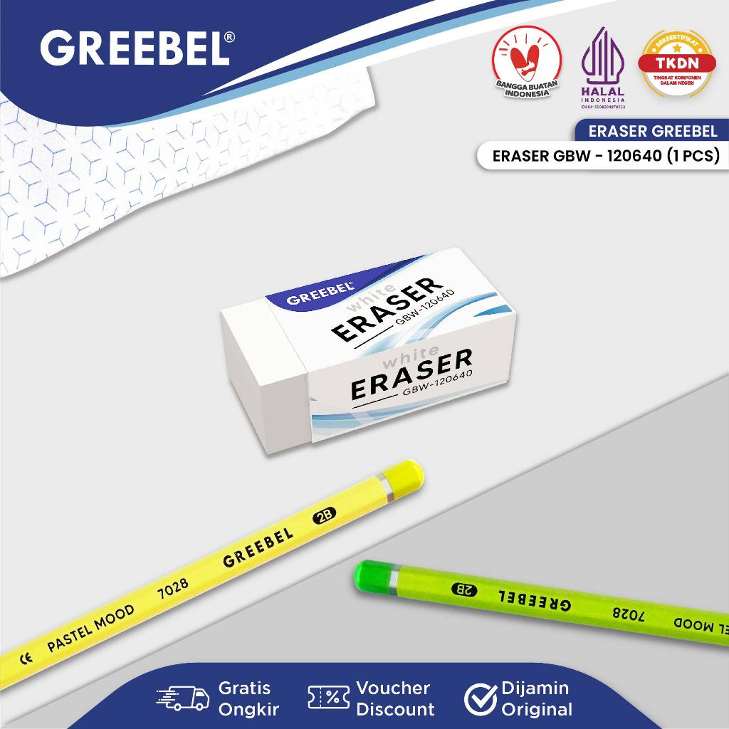 Jual GREEBEL Eraser Stip Hapusan GBW-120640 (1 PCS) Penghapus Pensil ...