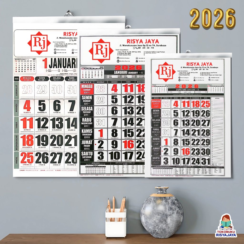 Jual Kalender Dinding Sablon Tahun 2026 (Minimal Order 50 Biji Per ...