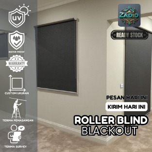 Jual Roller Blind Blackout 100% Non Headrail (Ukuran 100 - 150 cm ...