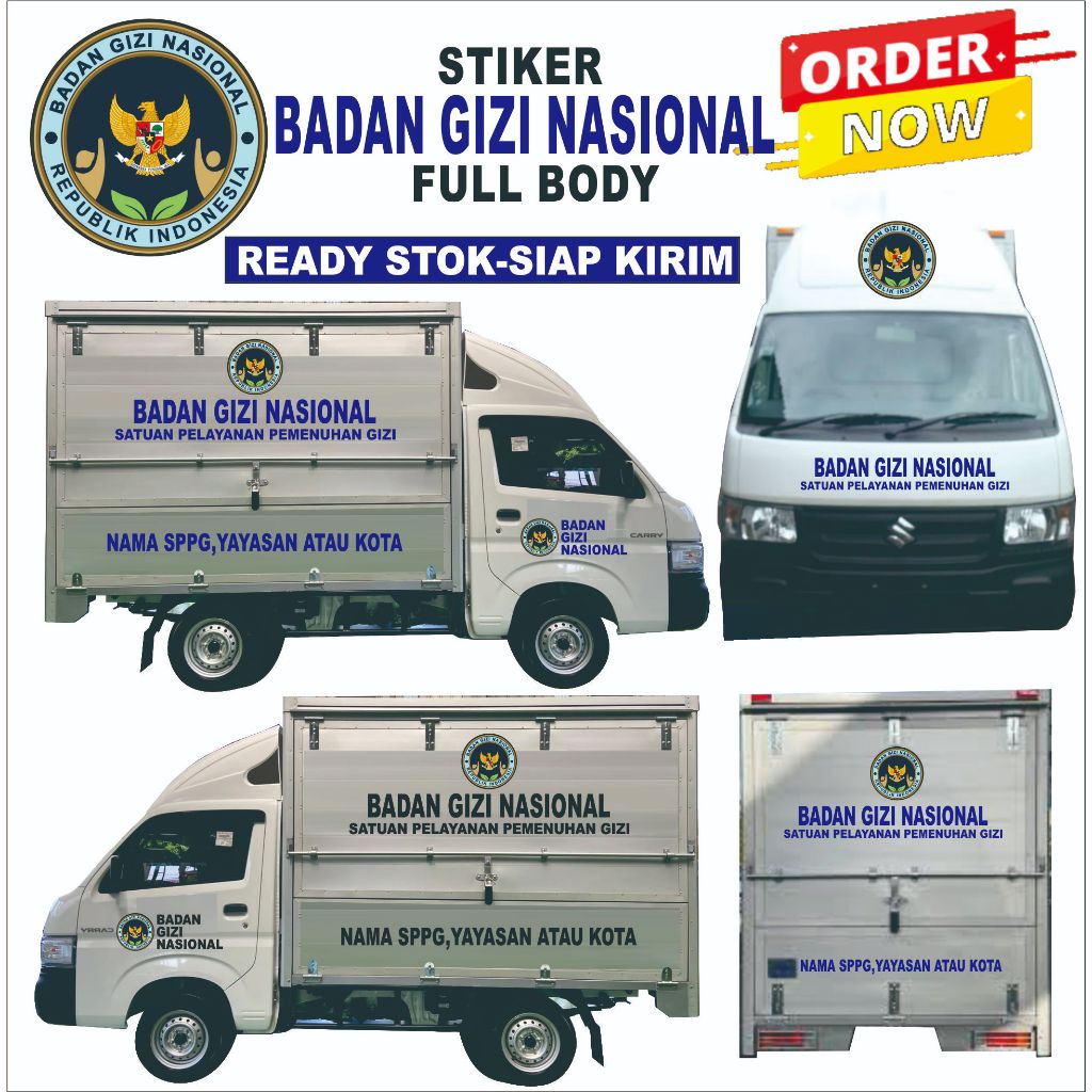 Jual STIKER MOBIL BADAN GIZI NASIONAL SPPG MBG BOK GRANMAX CARRY L300 ...