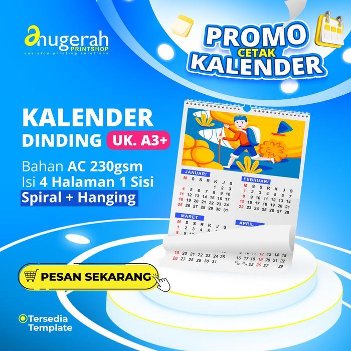 Jual PROMO Cetak Kalender Dinding Tahun Baru 4 Lbr Bahan Art Carton 230 ...