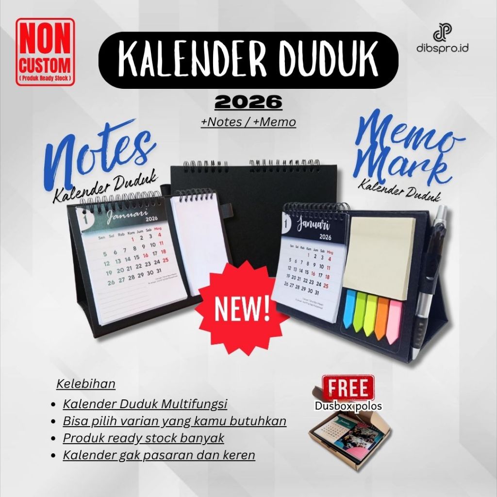 Jual Kalender Duduk 2026 + Notes/Memo Mark (Non Custom) | Shopee Indonesia