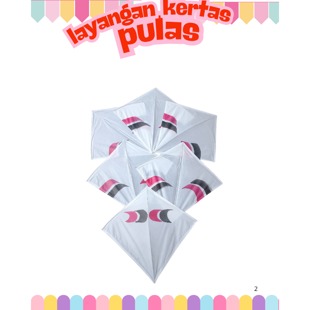 Jual layangan kertas pulas isi 20/10pcs layang layang pulas uk 70 ...
