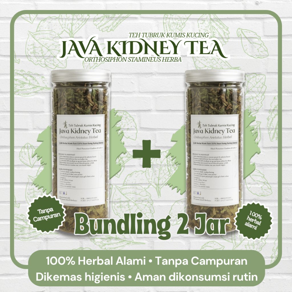 Jual [BUNDLING 2 JAR] Teh Batu Ginjal Daun Kumis Kucing Kering Java ...