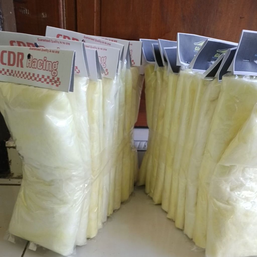Jual Glasswool Kenalpot Racing Kuning Anti Bakar 1 Iket 10 Pak | Shopee ...