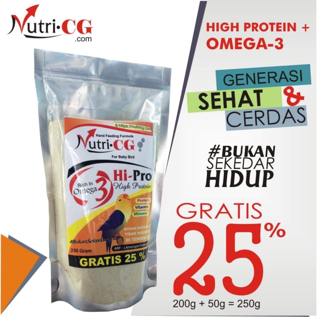 Jual NutriCG HiPro 250g (Pakan Lolohan High Protein + OMEGA 3) Lovebird ...