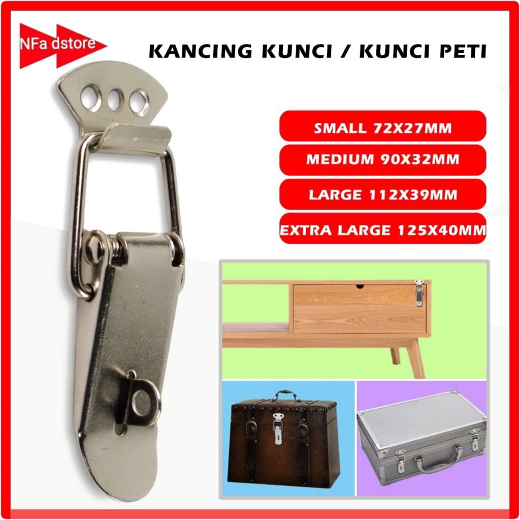 Jual Kaitan Peti / Kancing Kunci Spring / Kaitan Besi | Shopee Indonesia