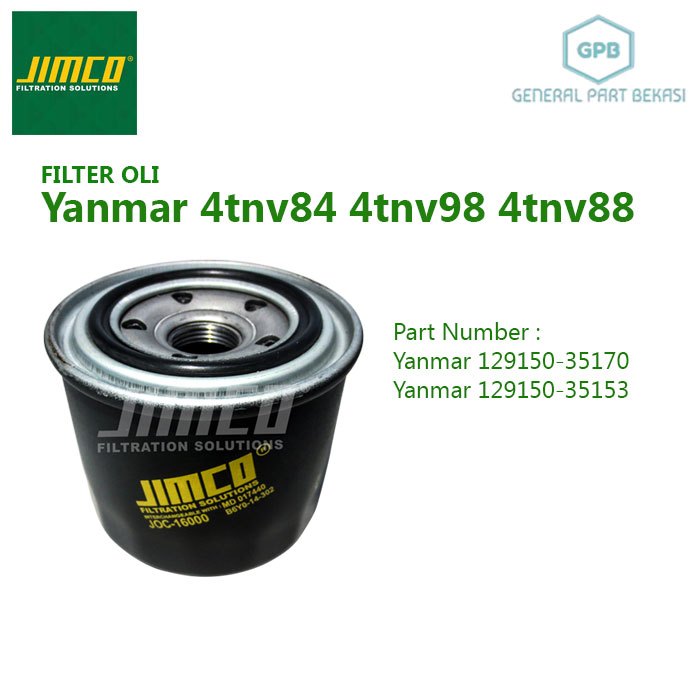 Jual Filter Oli Yanmar Yanmar 4TNV84 4TNV98 4TNV88 129150-35170 129150 ...