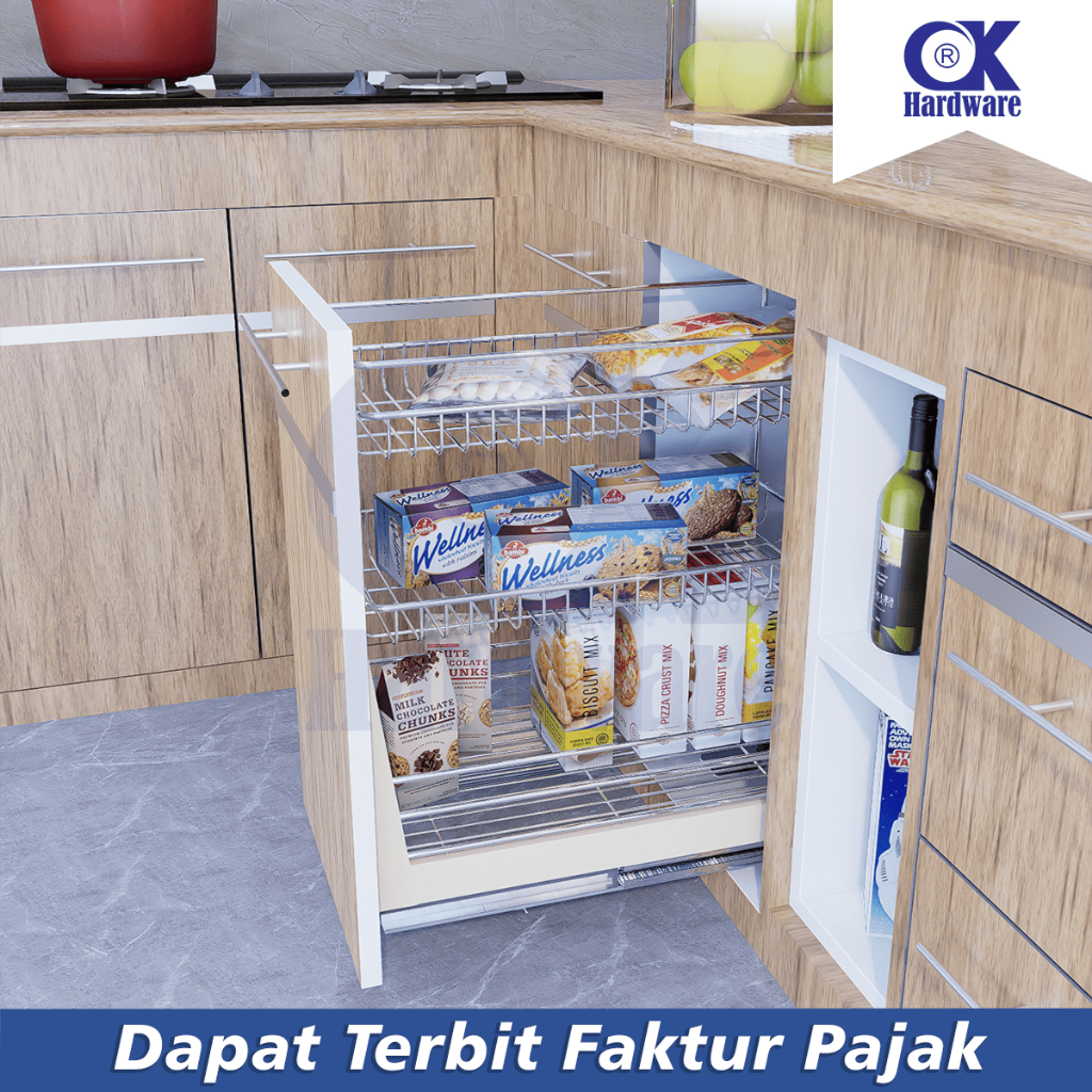 Jual Rak Bumbu Botol Tarik Dapur Slow Motion OK 004 C Material Chrome ...