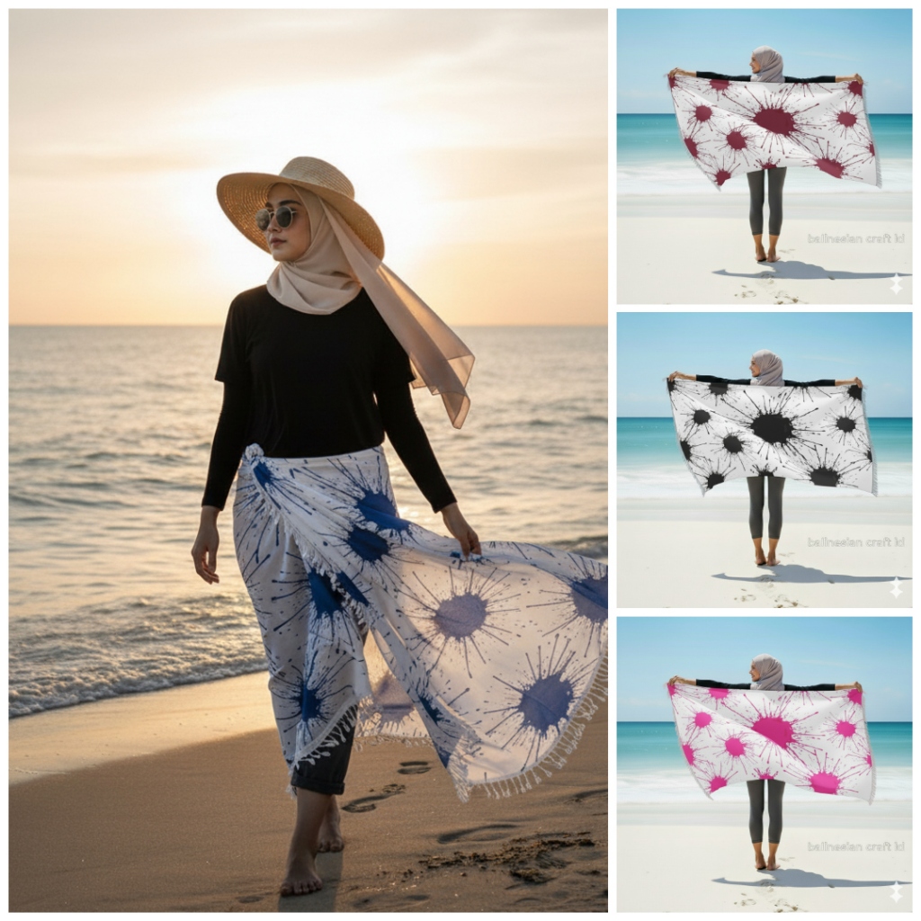 Jual Kain Pantai Bali Sarung Pantai Bali Motif Etnik Scarf Rayon Print ...