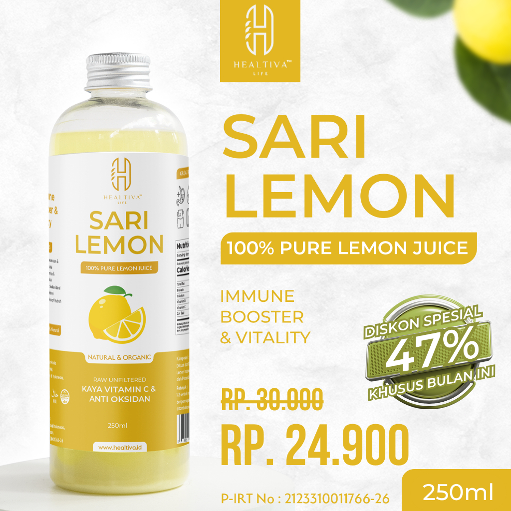 Jual HEALTIVA Sari Lemon Murni 500ml Perasan Air Lemon Asli Minuman ...