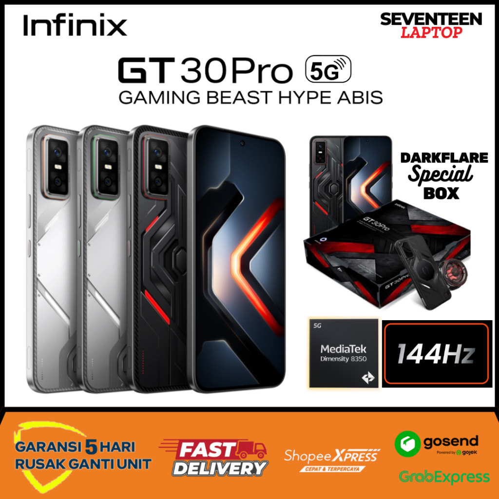 Jual Infinix GT 30 Pro 5G [12/512GB] [8/256GB] Dimensity 8350 Ultimate 6.78 AMOLED 144Hz Garansi ...