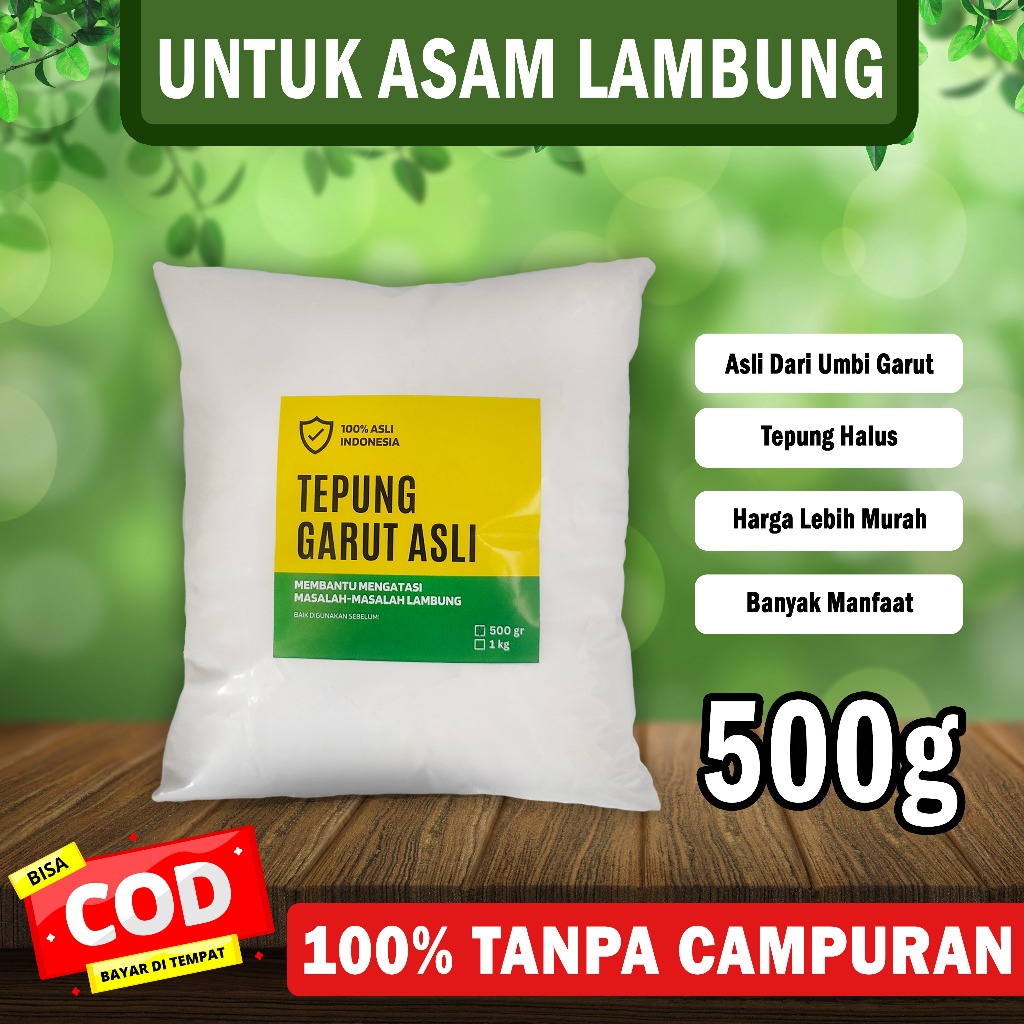 Jual Tepung Pati Garut 500g Untuk Asam Lambung / Pati Garut / Tepung ...