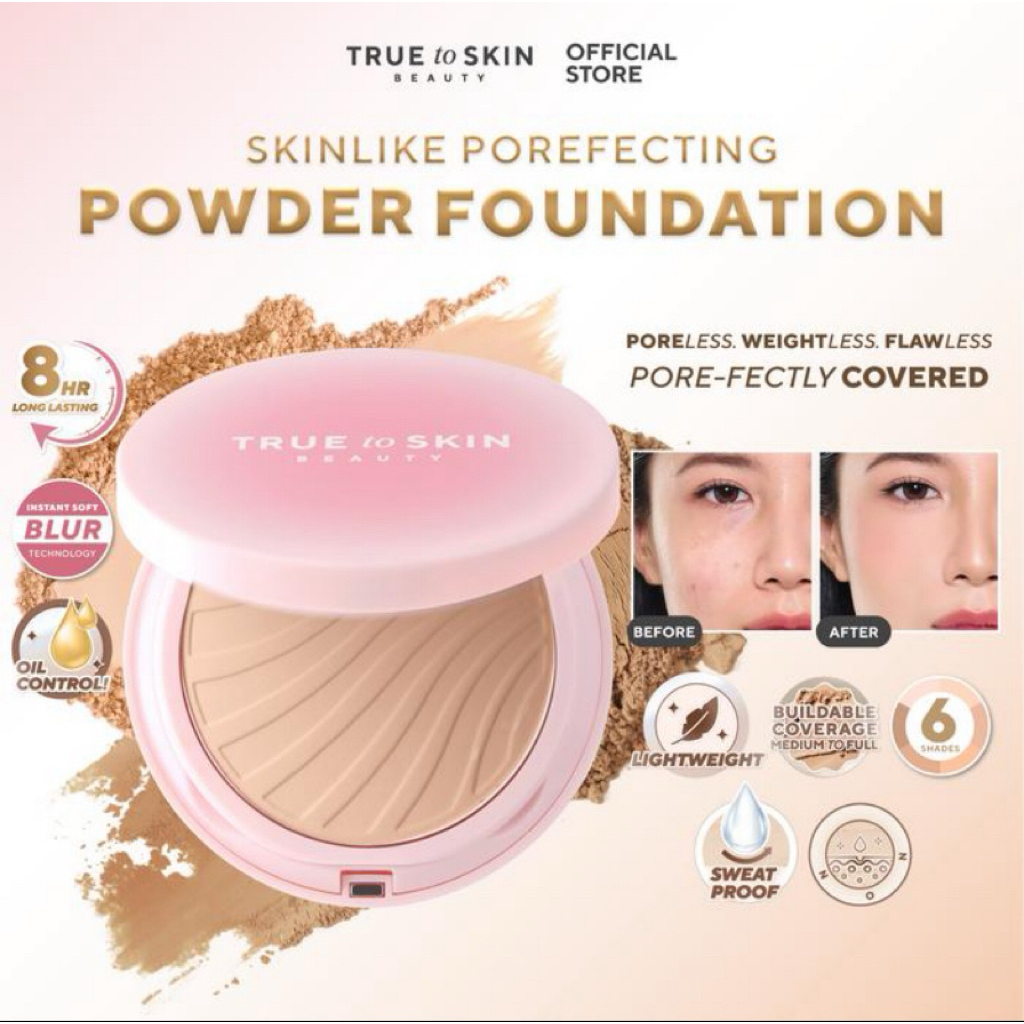 Jual True To Skin Skin like Porefecting Powder Foundation | Shopee ...