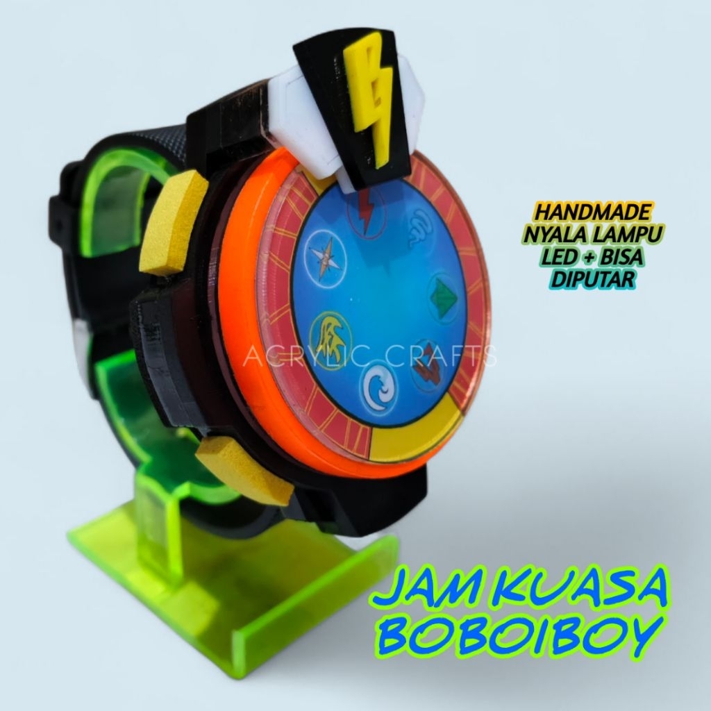 Jual Jam Boboiboy Kuasa Handmade Nyala Lampu Bisa Diputar | Shopee ...